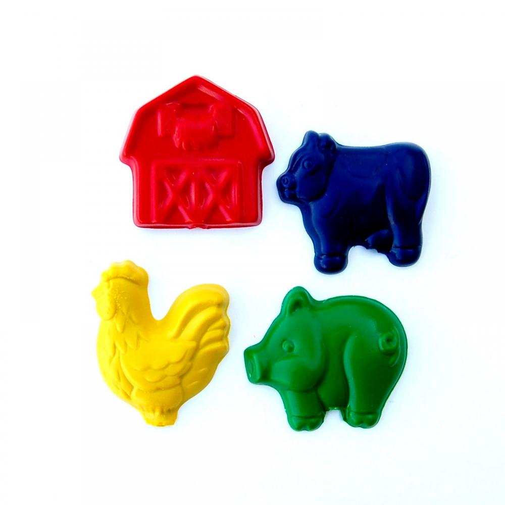 Farm Party Favors - Package Of 12 Farm Animal Barn Shaped Crayons on Luulla