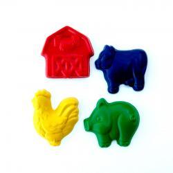 Farm Party Favors - Package Of 12 Farm Animal Barn Shaped Crayons on Luulla